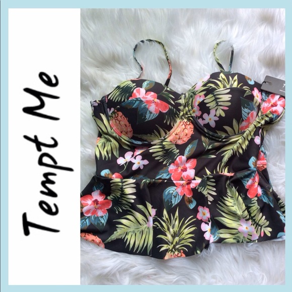 Tempt Me | Swim | Bnwt Tempt Me Floral Tankini Top | Poshmark